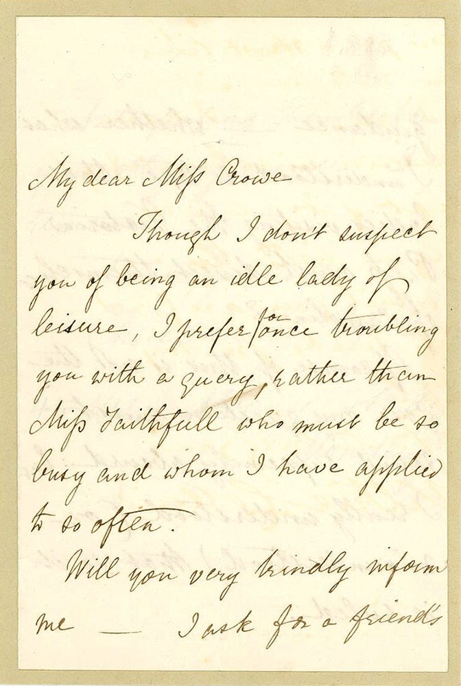 My Dear Miss Crowe... | Georgetown University Library