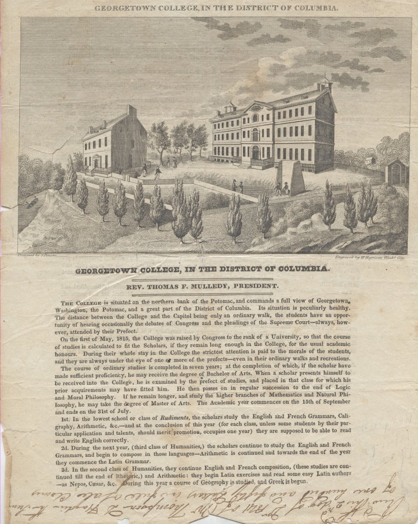 Georgetown College Prospectuses, 1798-1848 | Georgetown University Library